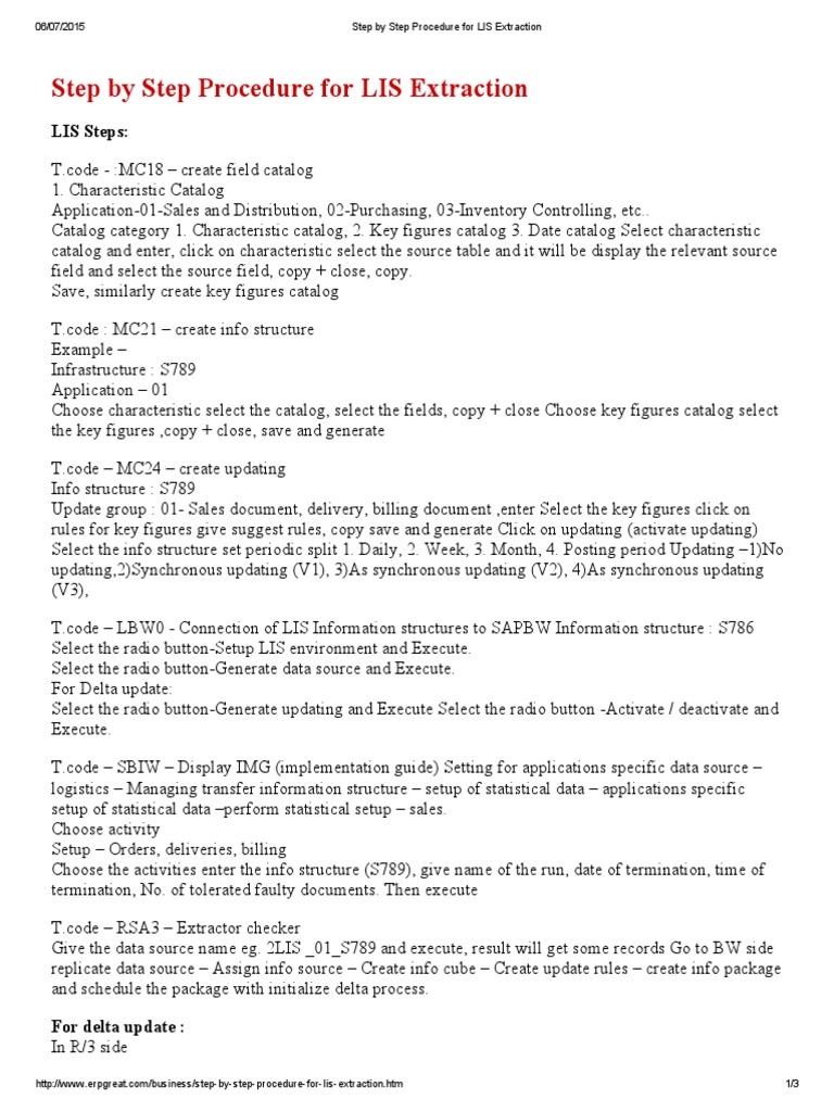 Step by Step Procedure For LIS Extraction PDF | PDF | Software ...