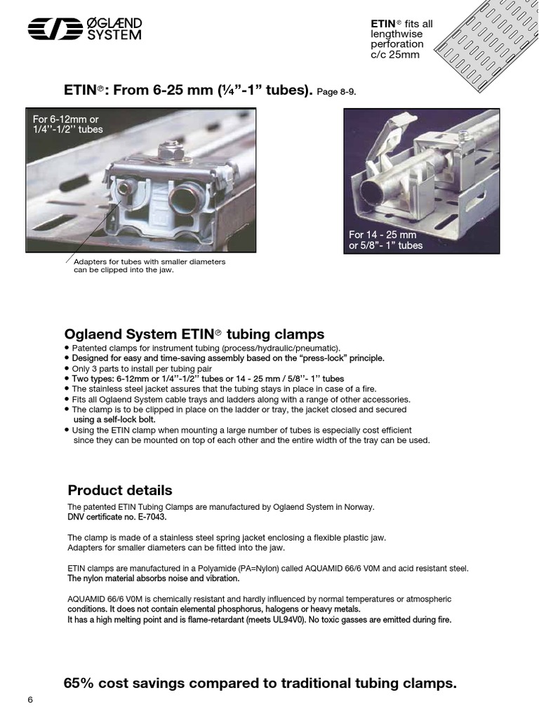 Oglaend System ETIN Tubing Clamps: A Cost-Efficient Solution for ...