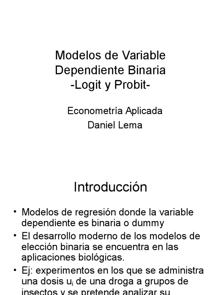 Modelos Probit - Logit | PDF