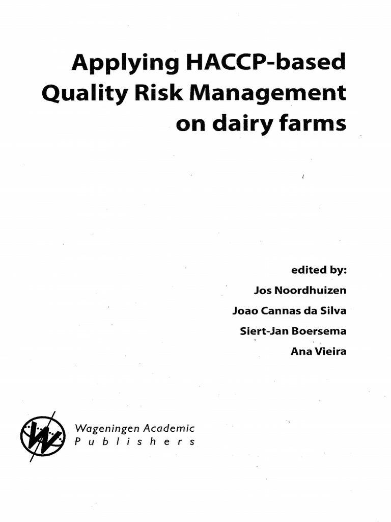 HACCP Based Quality Risk Management on Dairy Farms | Risk Management ...