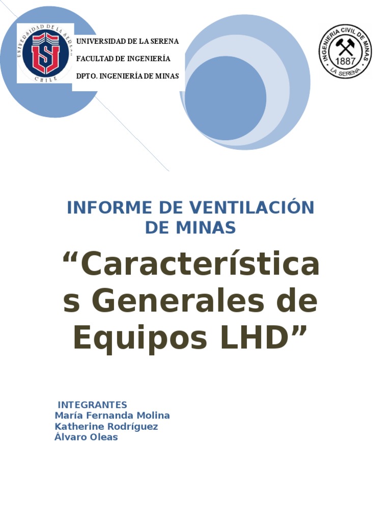 Características Generales y Selección de Equipos LHD para Uso en ...