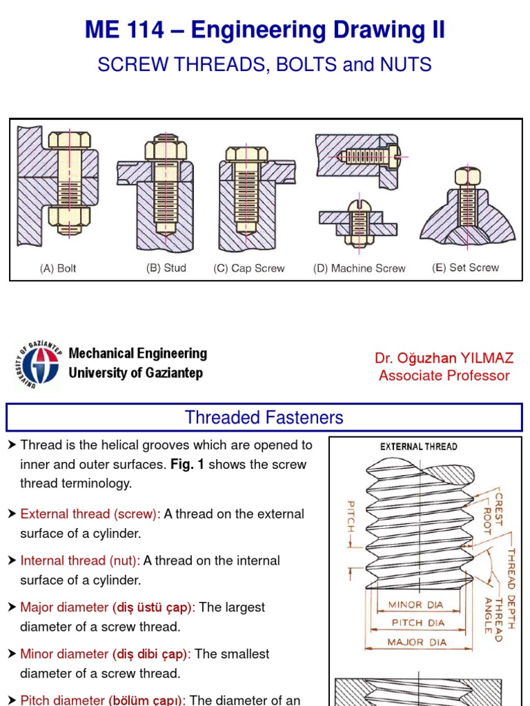 SCREW THREADS, BOLTS and NUTS.pdf | Screw | Joining