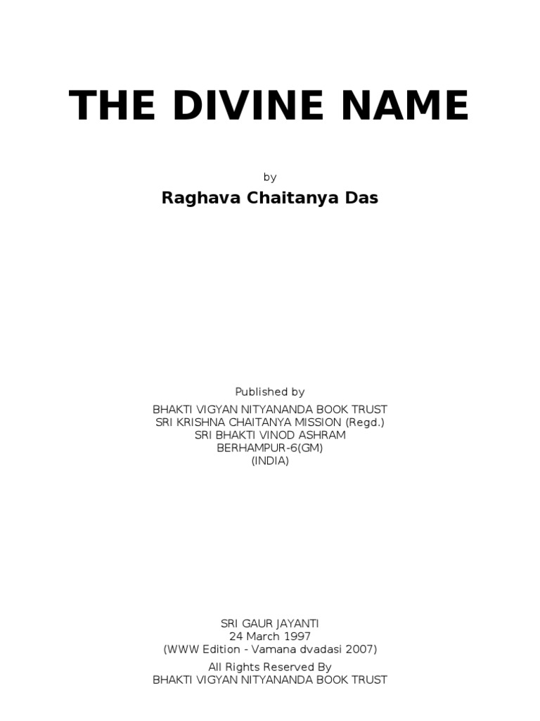 The Divine Name | PDF | Indian Religions | Religious Belief And Doctrine