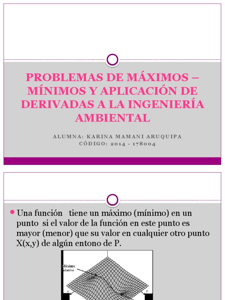 Problemas de Máximos - Mínimos y Aplicación de | PDF | Máximos y mínimos | Función (Matemáticas)