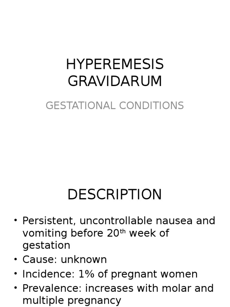 Hyperemesis Gravidarum Management Guide | PDF | Diseases And Disorders ...