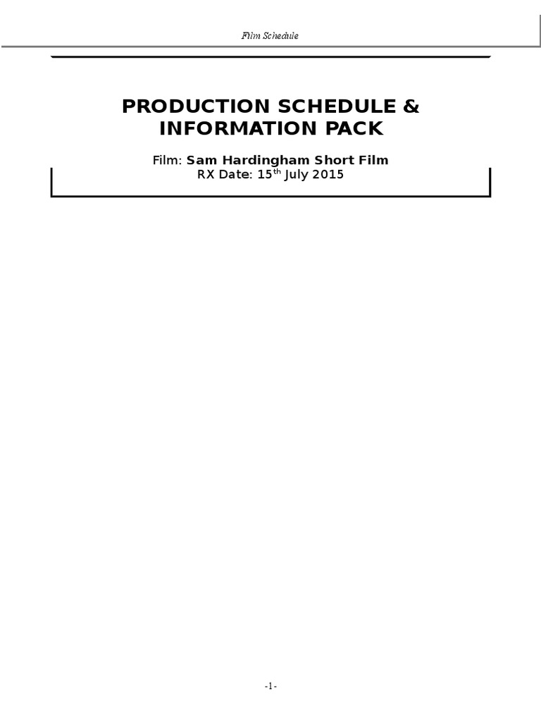 Sam Hardingham Production Schedule | PDF | Cambridge | Leisure