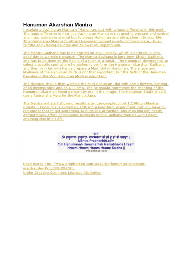 Hanuman Akarshan Mantra-New Mantras | PDF | Mantra | Bhakti