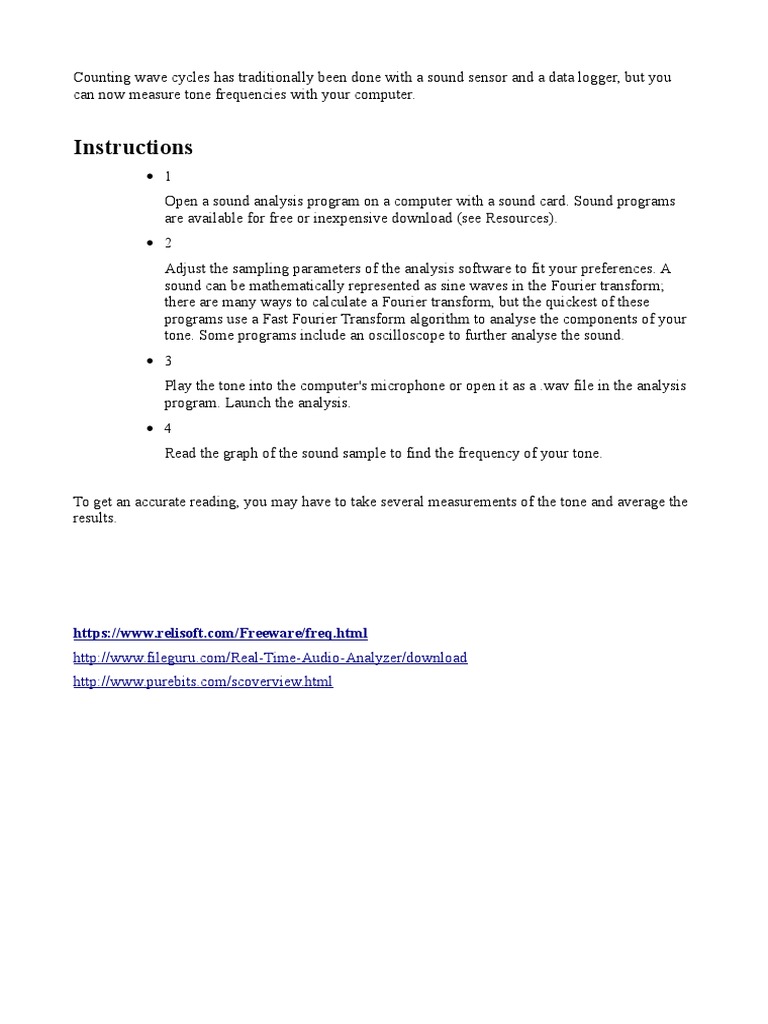 How To Measure Tone Frequencies | PDF | Amplitude | Frequency