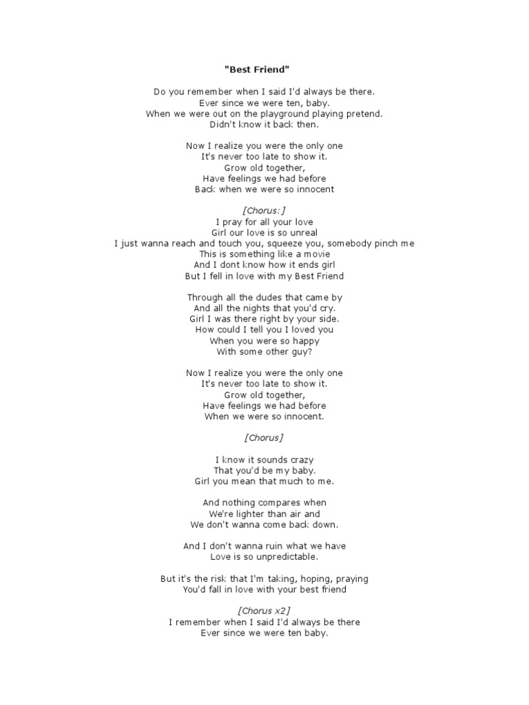 "Best Friend": (Chorus:) | PDF