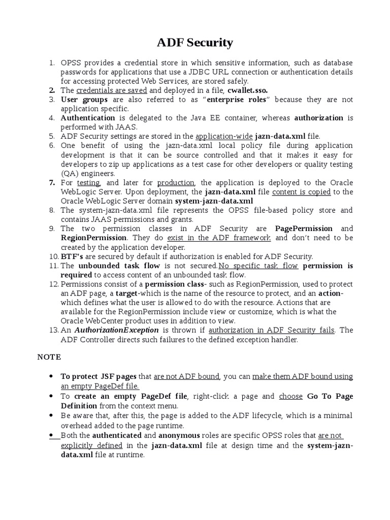 Adf Security Pdf Java Servlet Authentication