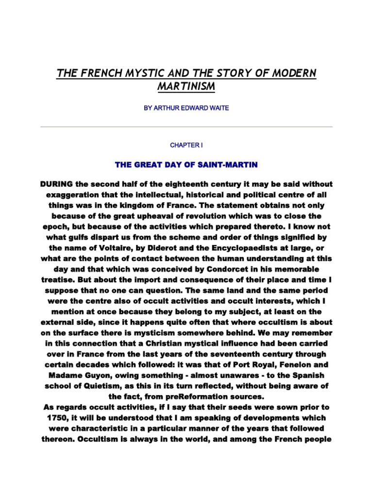 French Mystic and Modern Martinism | PDF