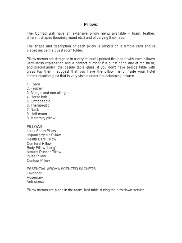 Pillows | PDF | Pillow | Neck