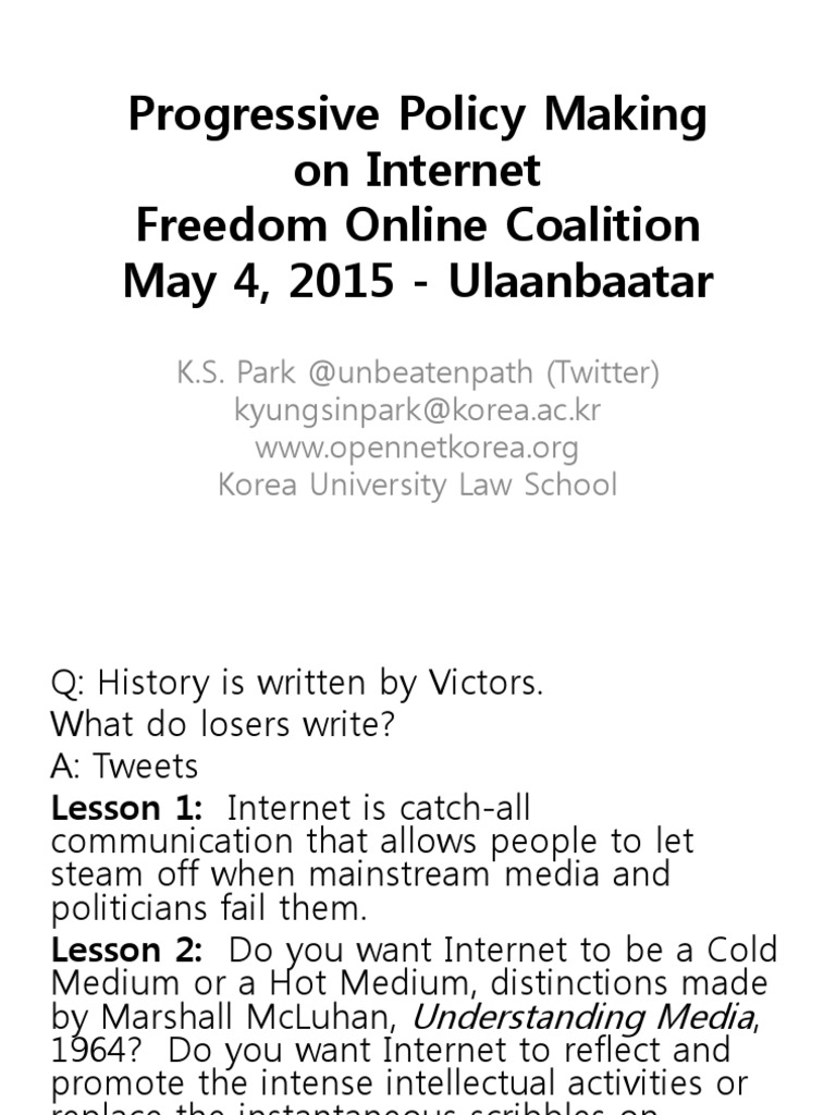 Progressive Internet Policy Making | PDF | Media (Communication ...