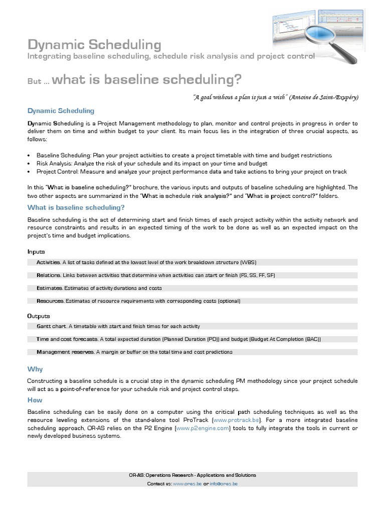 Baseline Scheduling Front and Back | PDF | Scheduling (Production ...