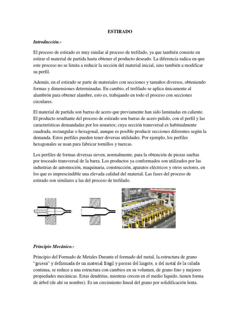 Estirado en Frio y Caliente | PDF | Acero | Industrias