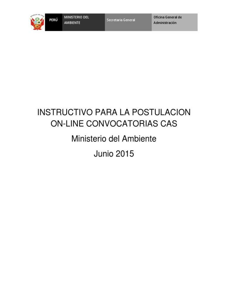 Guía Postulación Online CAS Minam | PDF | Contraseña | Point and Click