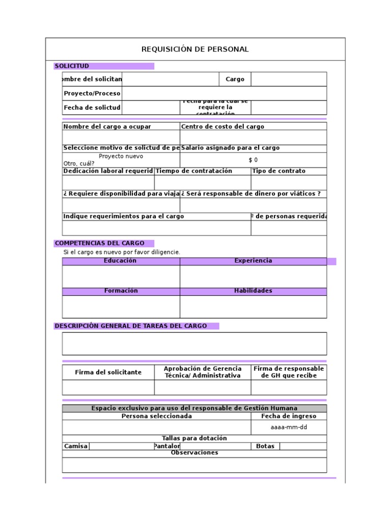Requisición de Personal | PDF