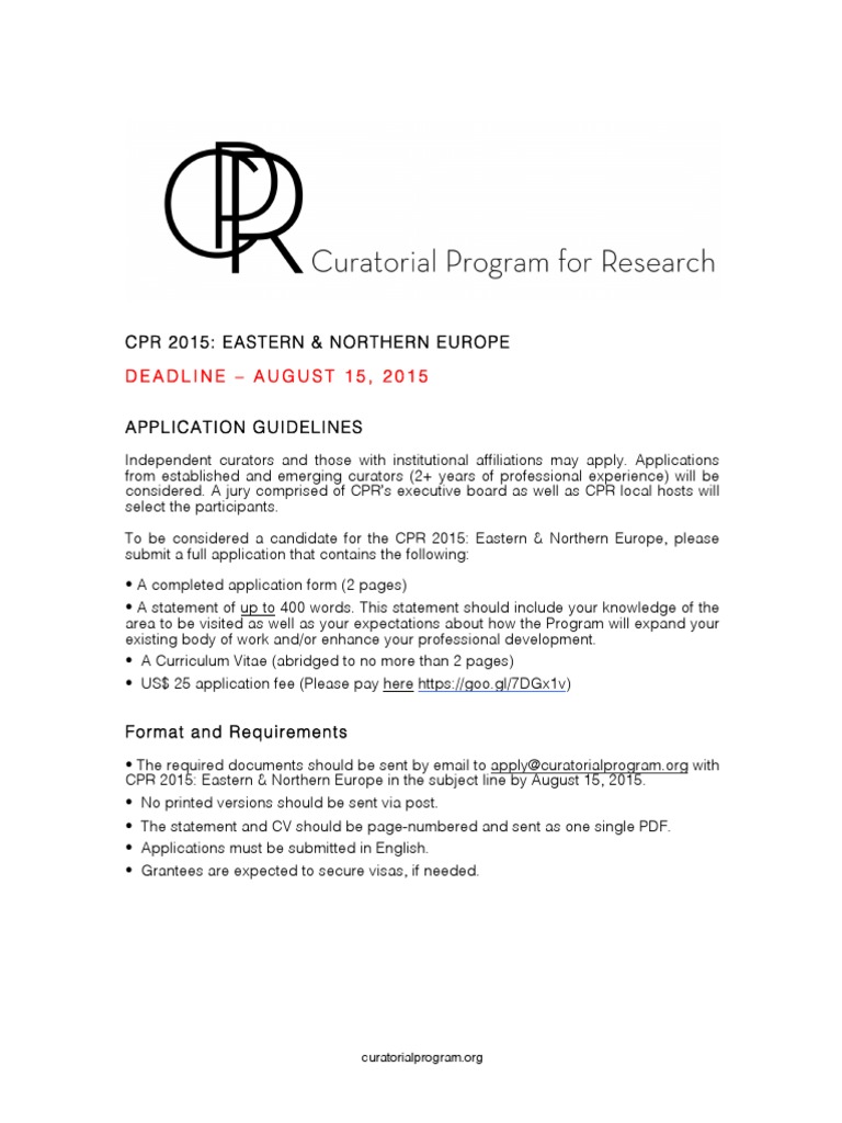 CPR - Application Form | PDF