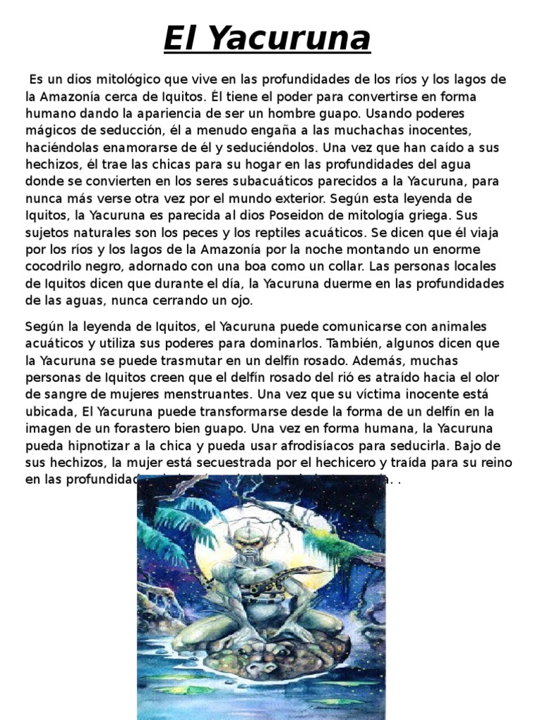 La Leyenda del Yacuruna en Iquitos | PDF | Religión y espiritualidad