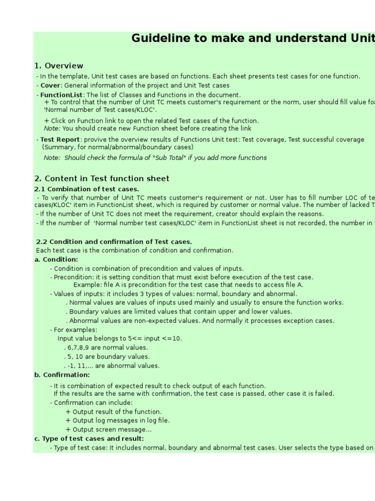 Template Unit+Test+Case | PDF | Unit Testing | Input/Output