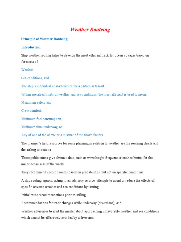 Maximizing Ship Speed and Safety Through Weather Routeing | PDF | Ships ...