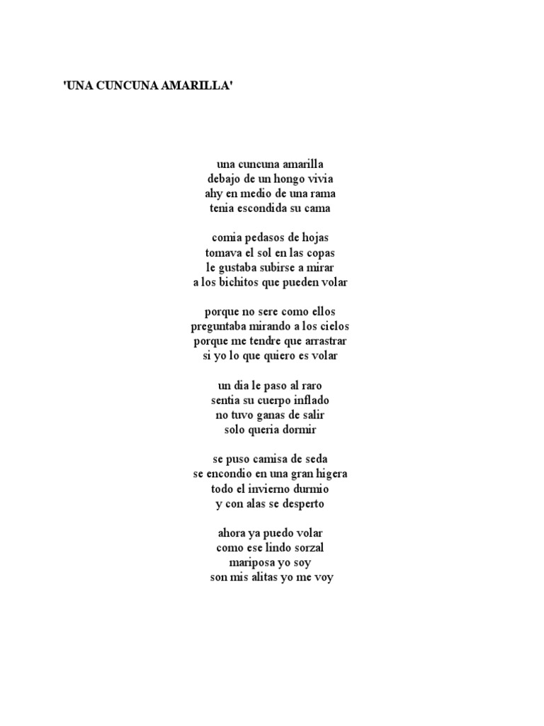 Una Cuncuna Amarilla | PDF