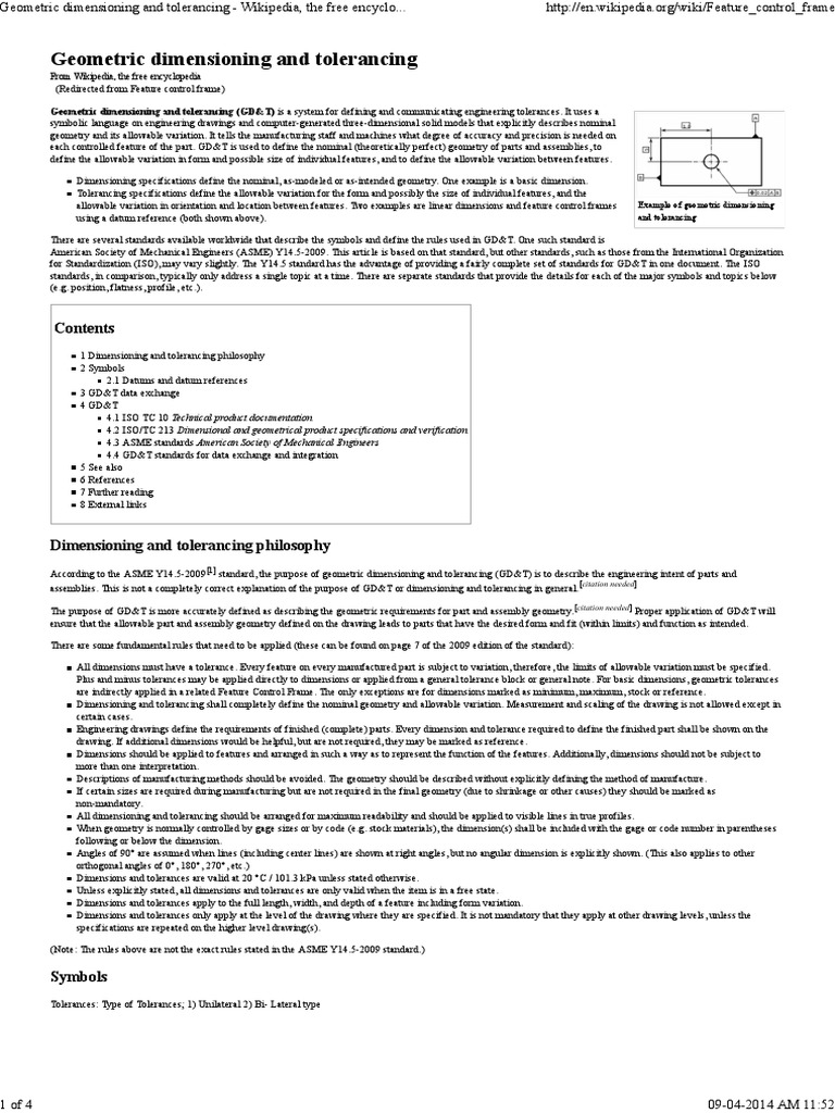 Geometric Dimensioning and Tolerancing | PDF | Geometry | Engineering