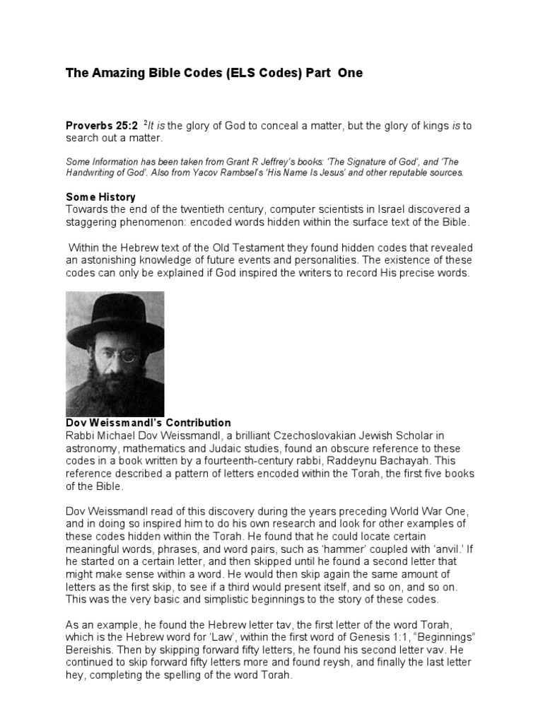The Amazing Bible Codes | PDF | Jesus | Messiah