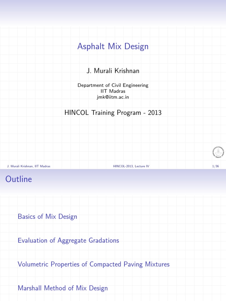 An Overview of Asphalt Mix Design Using the Marshall Method | PDF ...
