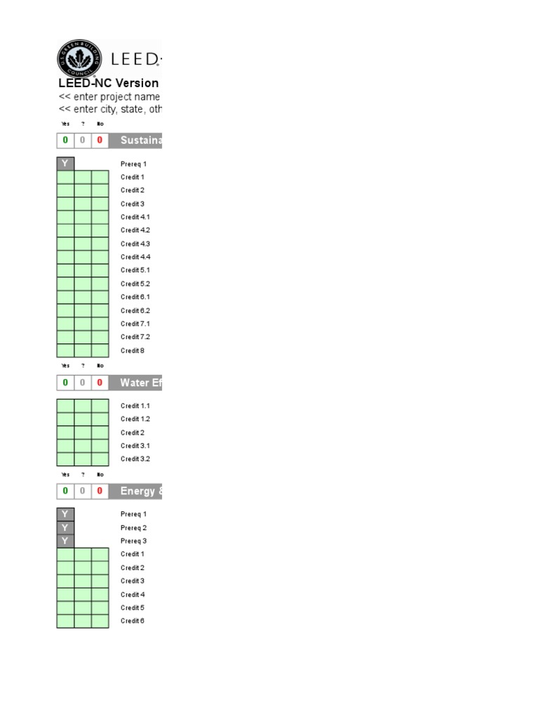 LEED NC Scorecard Version 2 2 | Recycling | Waste Management
