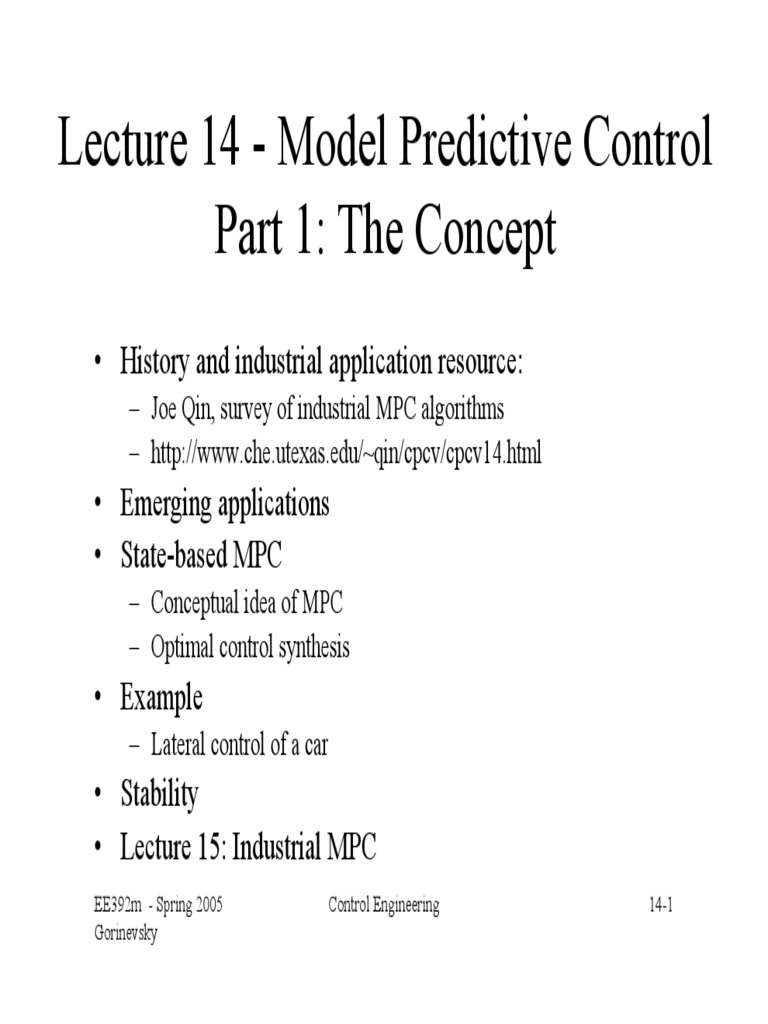 Model Predictive Control | PDF | Mathematical Optimization | Applied Mathematics