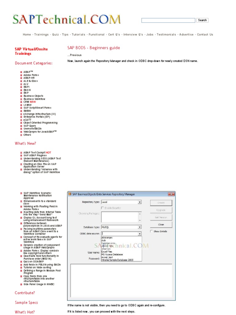 SAP BODS - Beginners Guide PDF | PDF | Sap Se | Information Technology