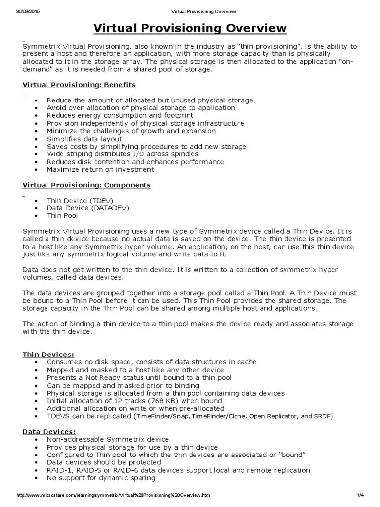 Virtual Provisioning Overview | PDF | Computer Data Storage | File System