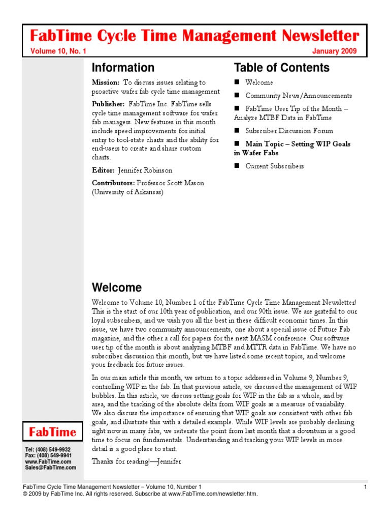 Fab Time | PDF | Wafer (Electronics) | Semiconductor Device Fabrication