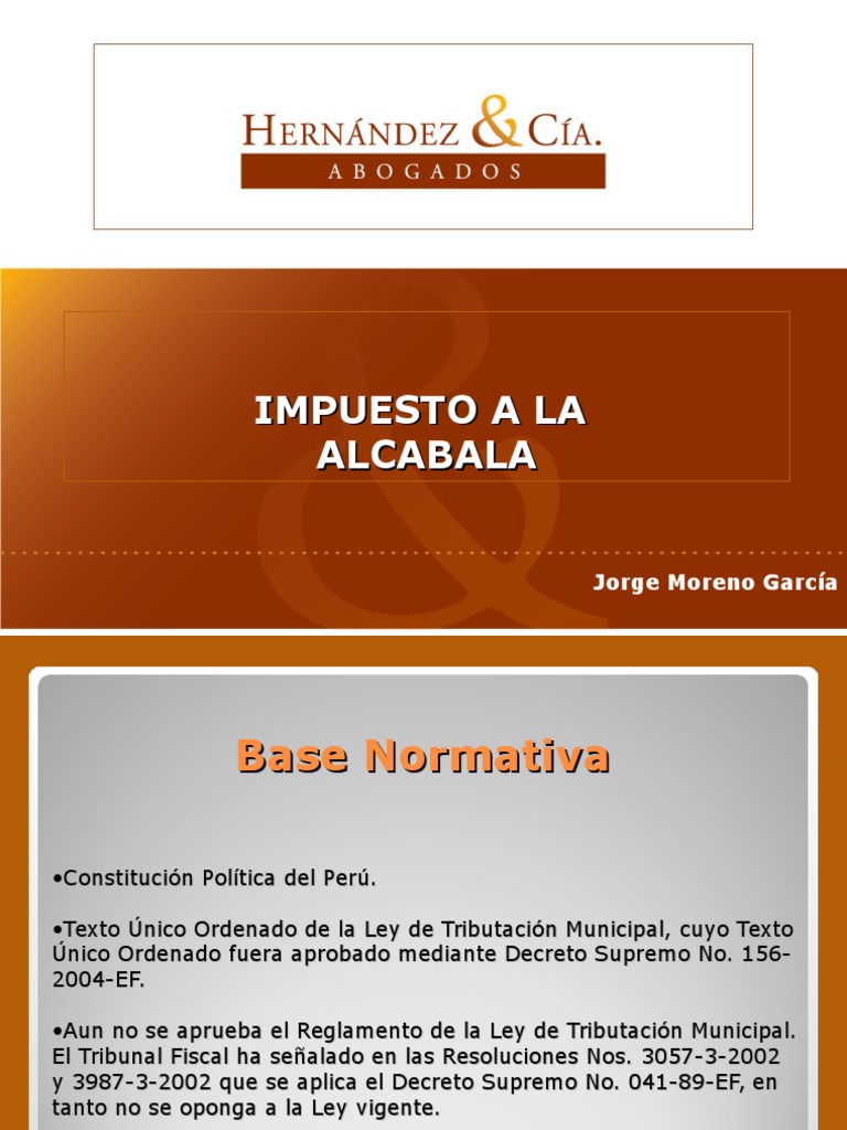 alcabala.ppt | Impuestos | Pagos