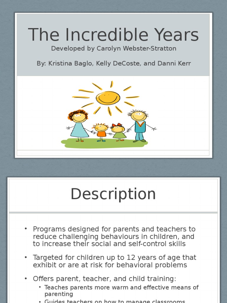 The Incredible Years | PDF | Classroom Management | Teachers
