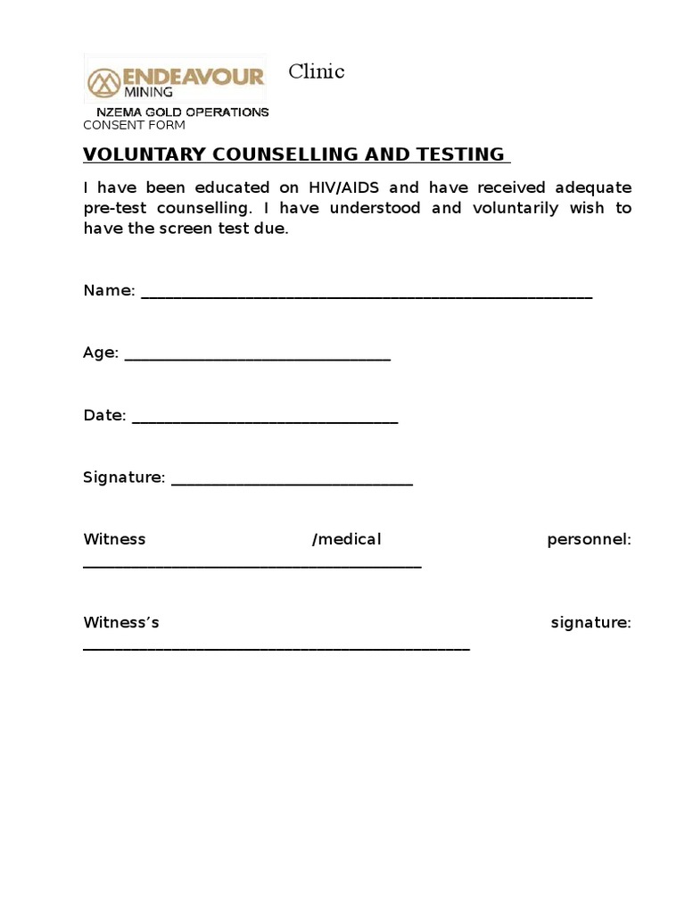 VCT Consent Form | PDF | Career & Growth | Lifestyle