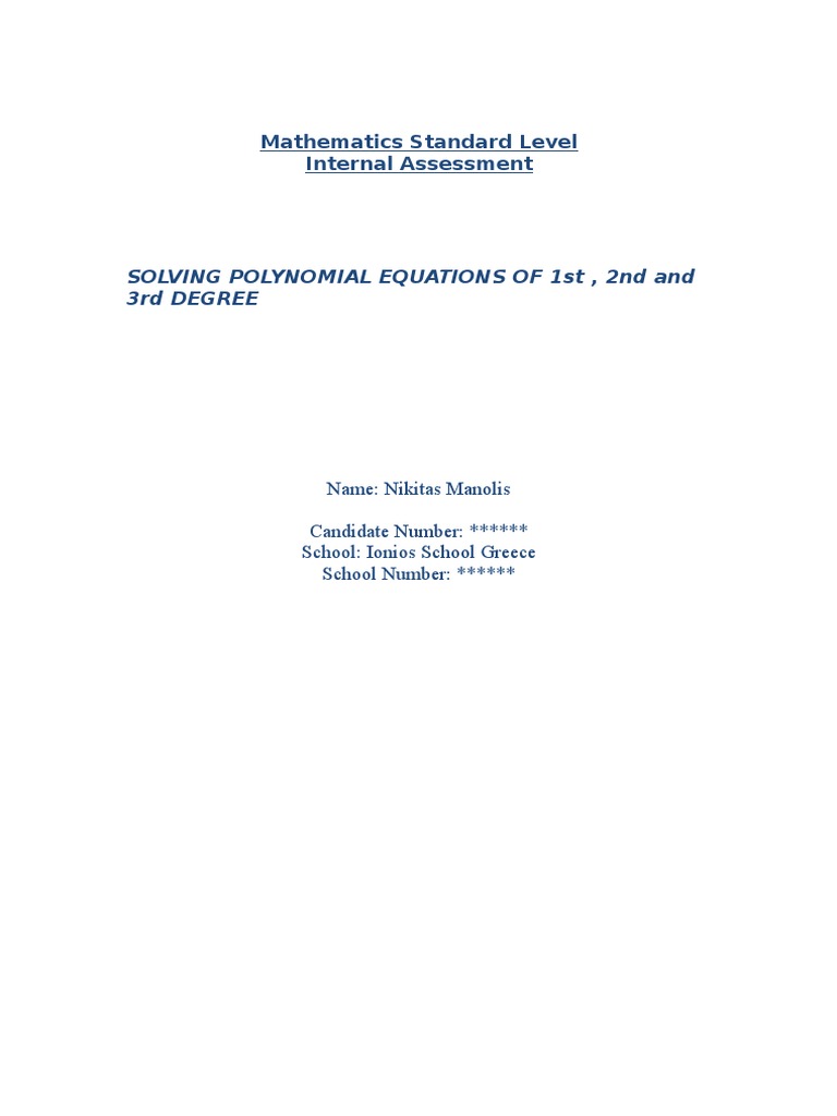 Solving Polynomial Equations Guide | PDF | Quadratic Equation | Equations