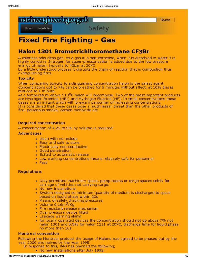 Fixed Fire Fighting-Gas | PDF | Gases | Fires