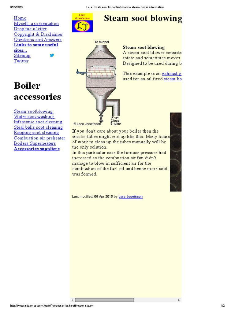 Boiler Accessories: Steam Soot Blowing | PDF