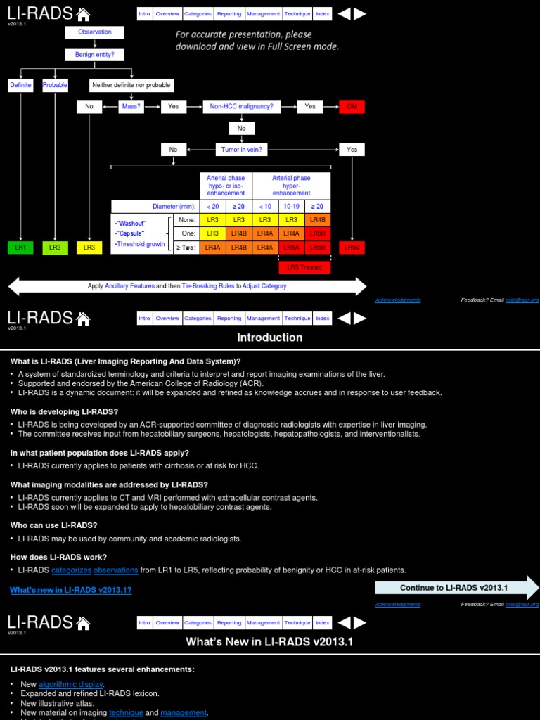 Lirads v20131 W Note | PDF | Medical Imaging | Liver