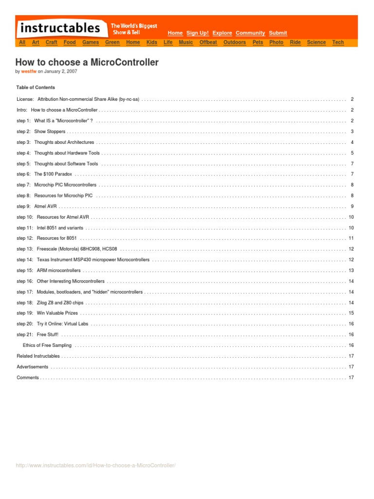 How To Choose A Micro Controller | PDF | Microcontroller | Computer ...