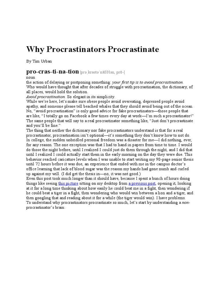 Why Procrastinators Procrastinate | PDF | Procrastination | Professional Skills