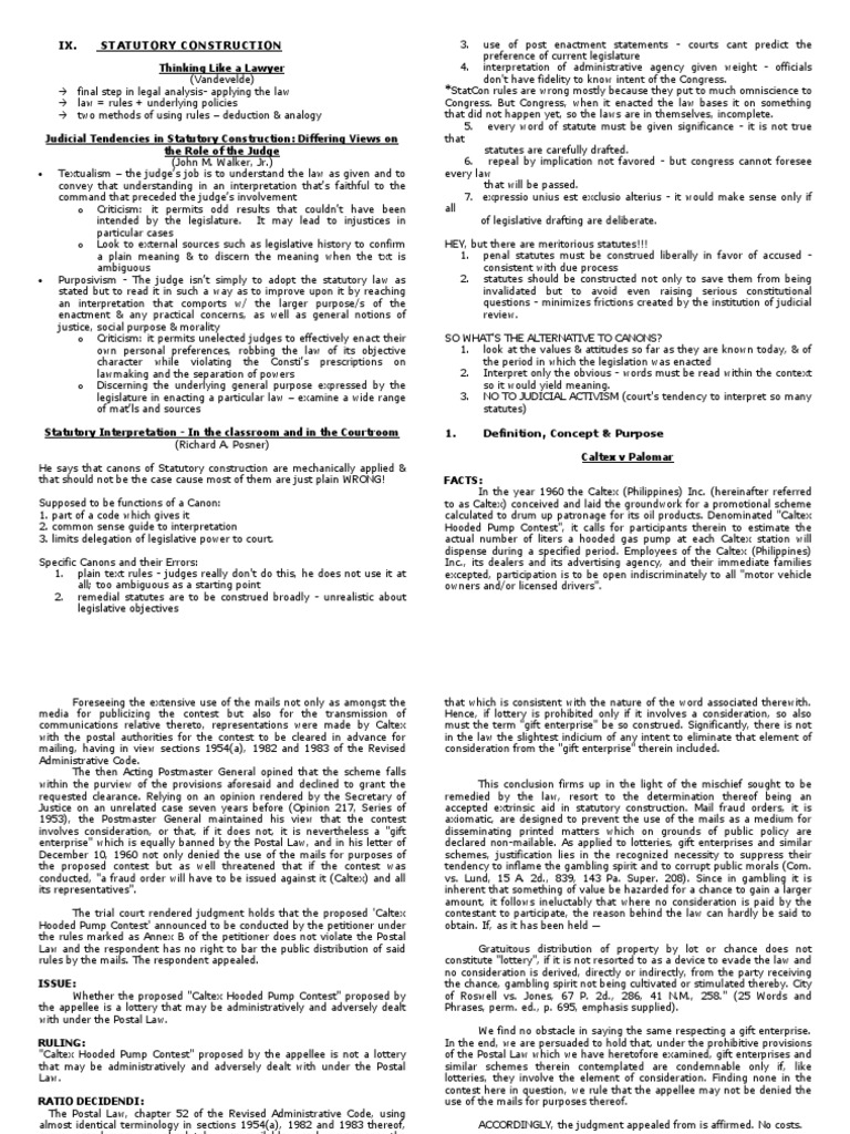 Analysis of Key Statutory Construction Concepts and Judicial Approaches ...