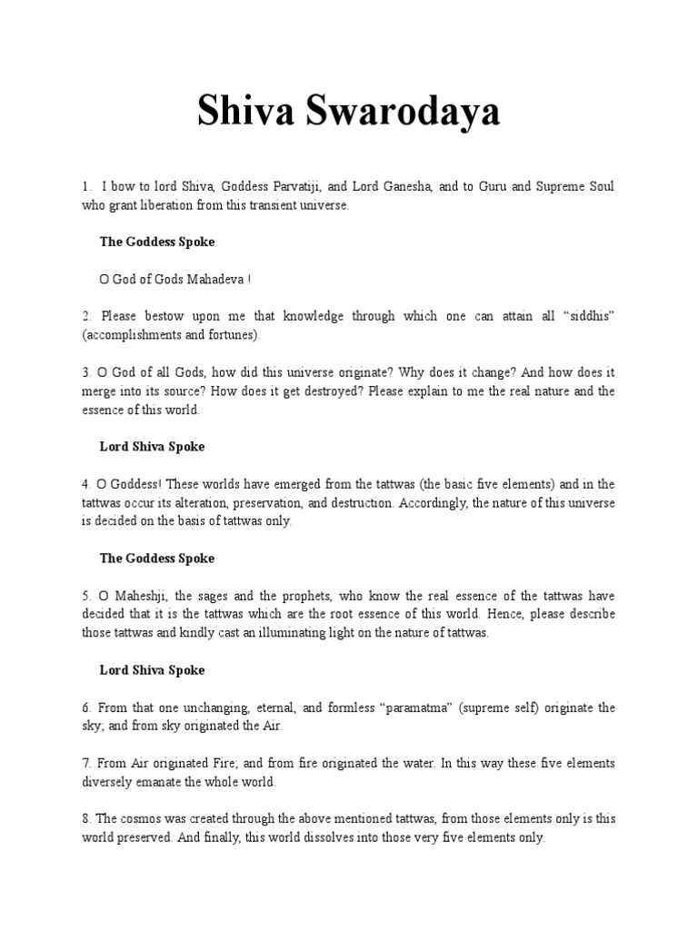 Shiva Swarodaya | Prana | Shiva
