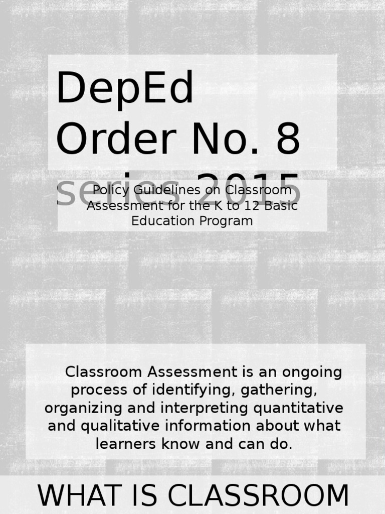 Deped Order No.8 Series 2015 | Educational Assessment | Curriculum