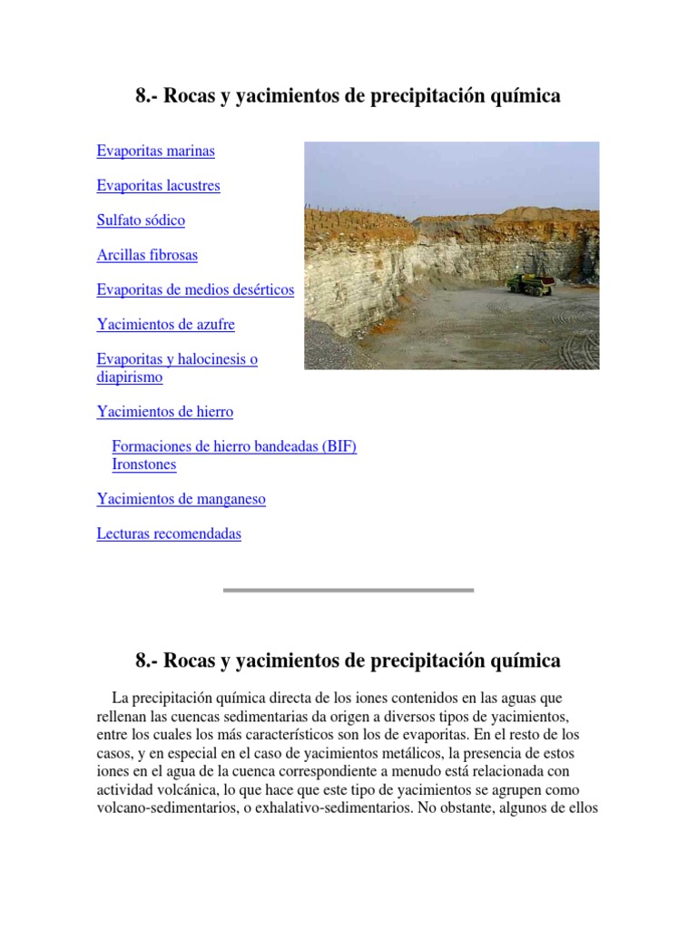 Evaporitas 2 | PDF | Azufre | Roca (geología)