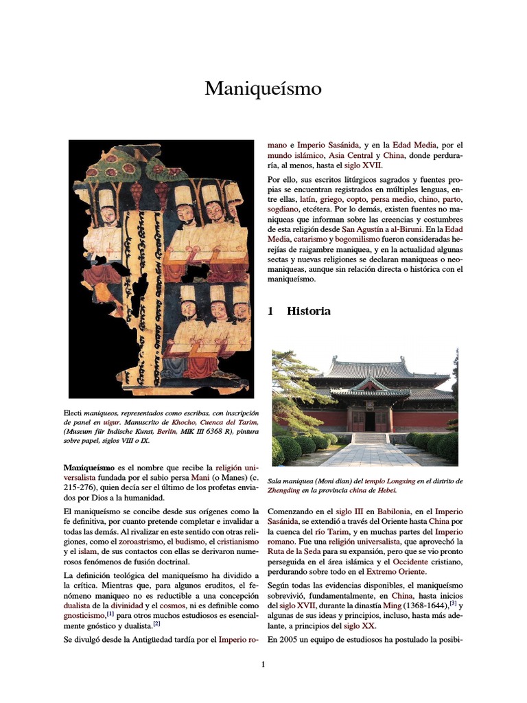 Maniqueísmo: Definición y Doctrina | PDF | neoplatonismo | Comparación ...