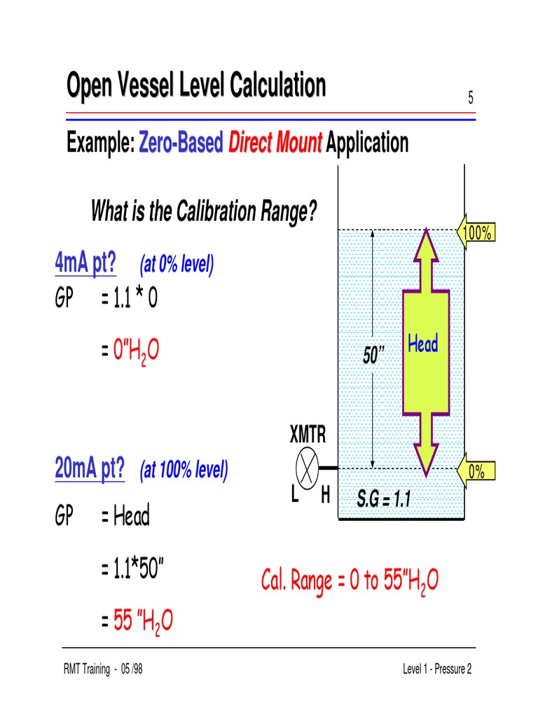 Open Vessel Level Calculation | PDF | Phases Of Matter | Transparent ...