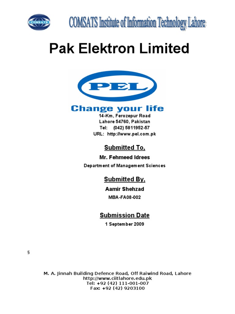 PEL Internship Report Introduction | PDF | Swot Analysis | Marketing